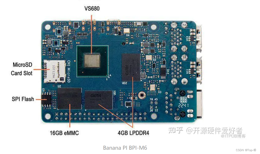 香蕉派BPI-M6 采用深蕾半导体Vs680芯片设计，板载4G LPDDR4和16G eMMC存储_深蕾半导体 夏军 收割ai芯片团队-CSDN博客
