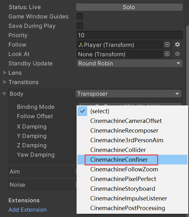 【Unity】Add Component 中找不到Cinemachine Confiner 解决方法_unity 中没有cinemachine-CSDN博客