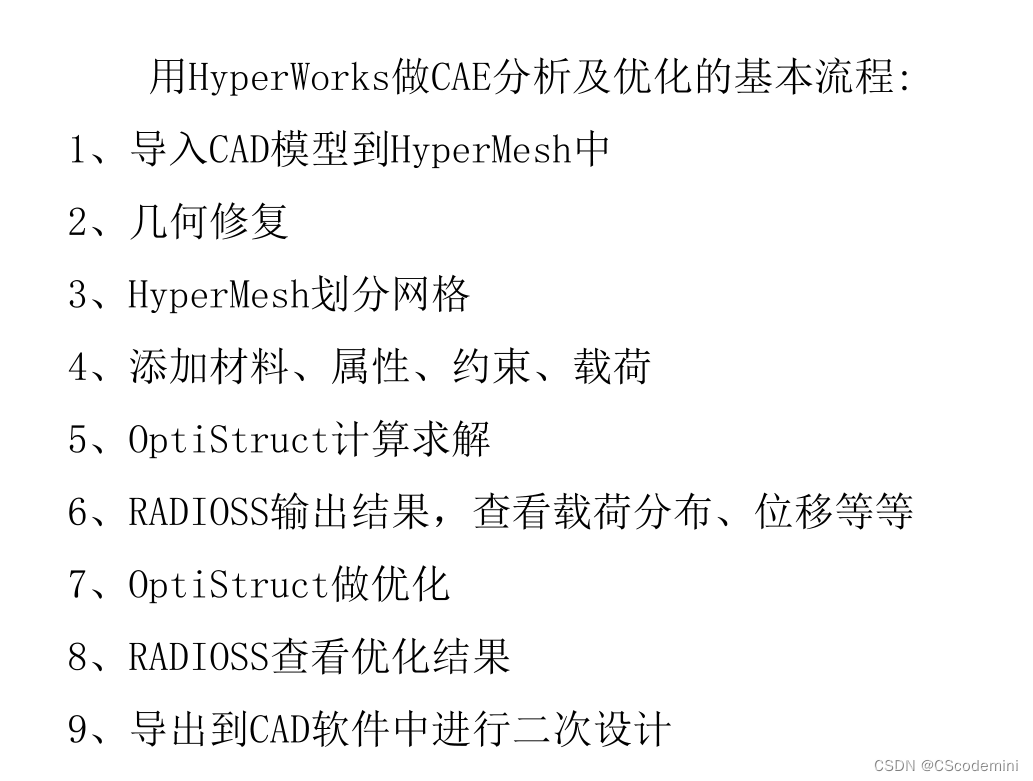 hypermesh用于CAE分析的和优化一般流程_如何将cae模型导入到hypemesh-CSDN博客