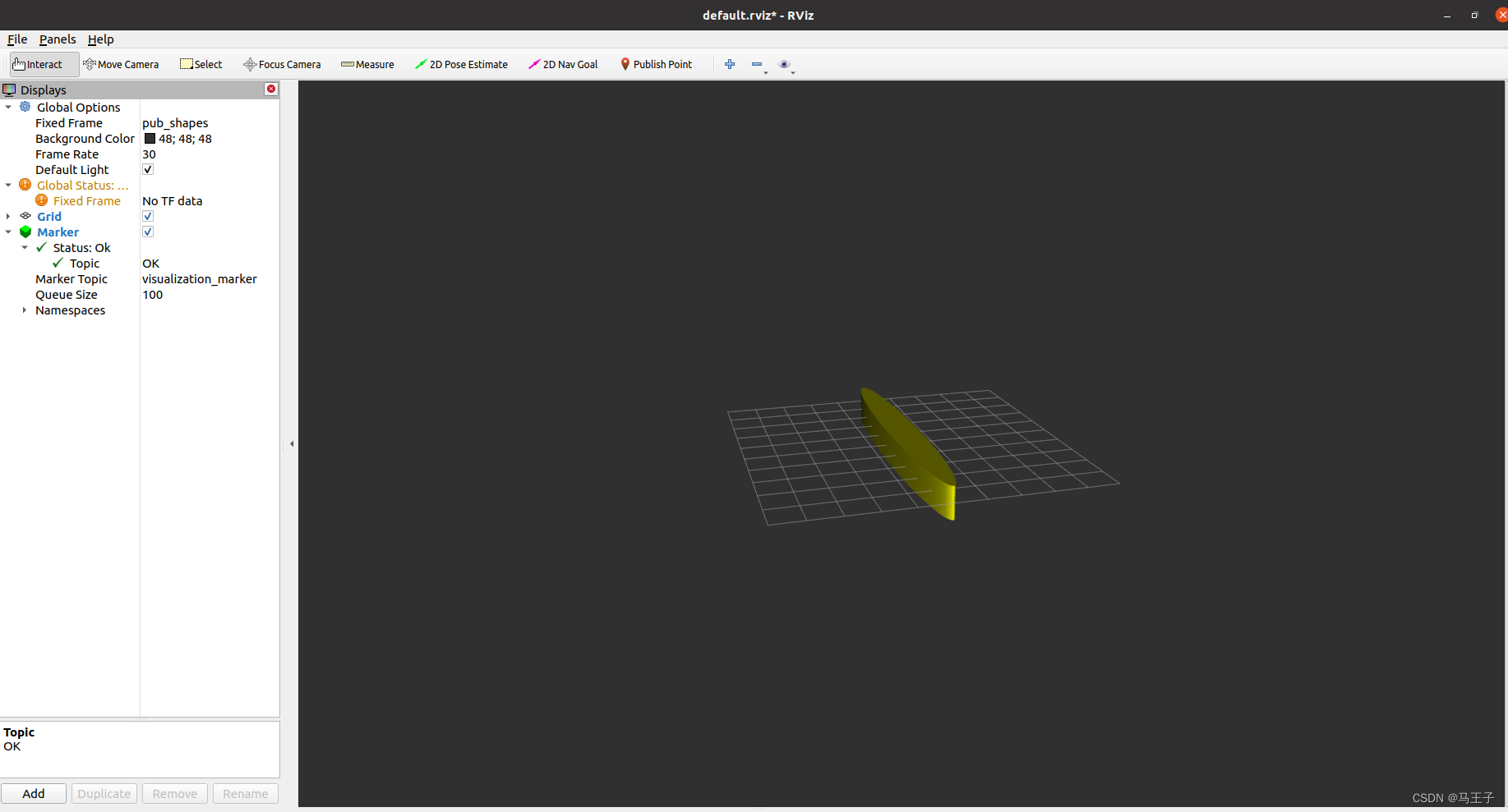 ROS运行Rviz显示Marker基本形状，修改FixedFrame后无显示问题解决_rviz fixed frame没有选项-CSDN博客