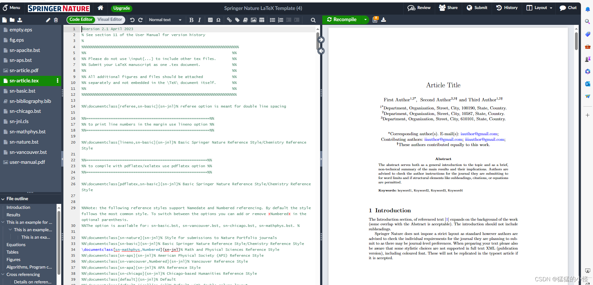 施普林格旗下期刊latex模板下载方法_springer的latex格式官网在哪找-CSDN博客