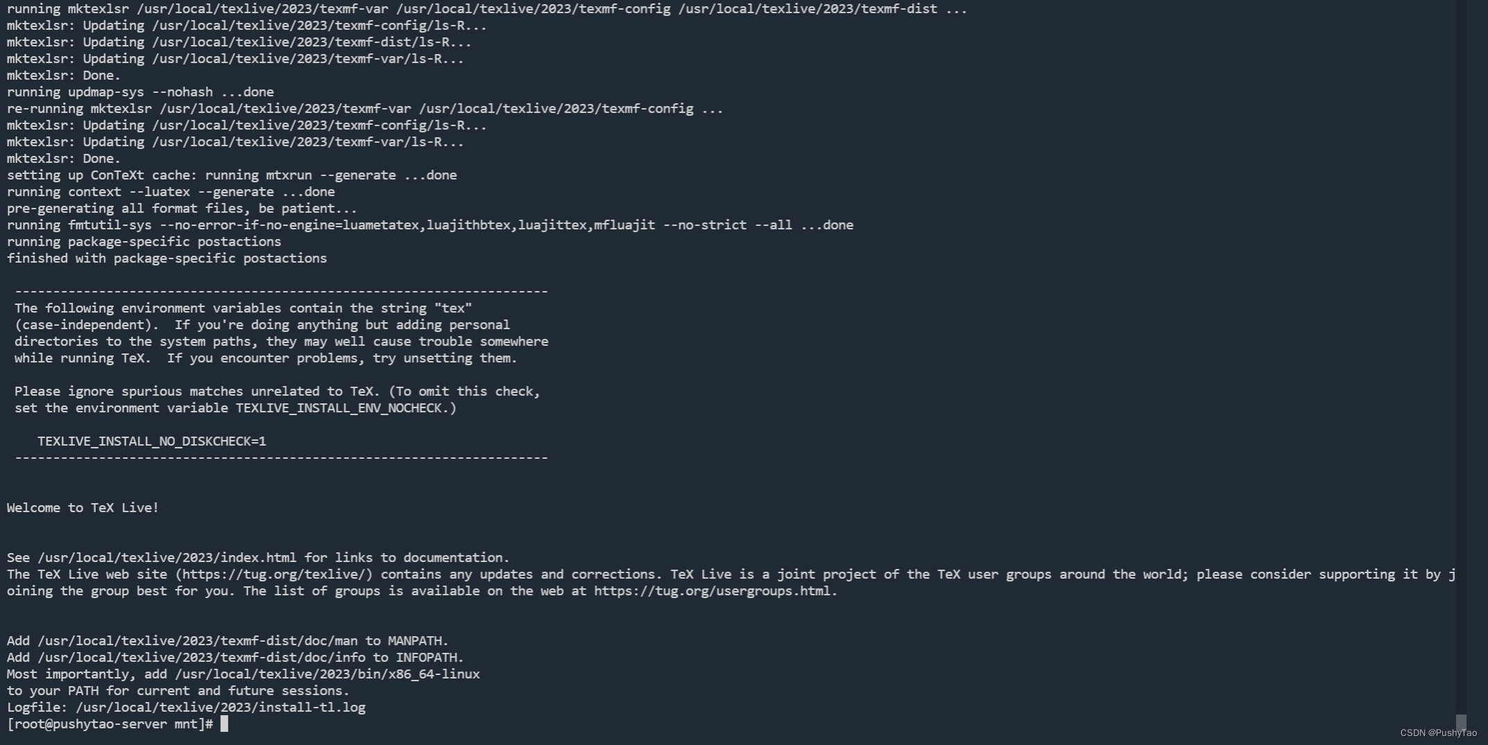 CentOS安装TexLive2023_centos texlive-CSDN博客