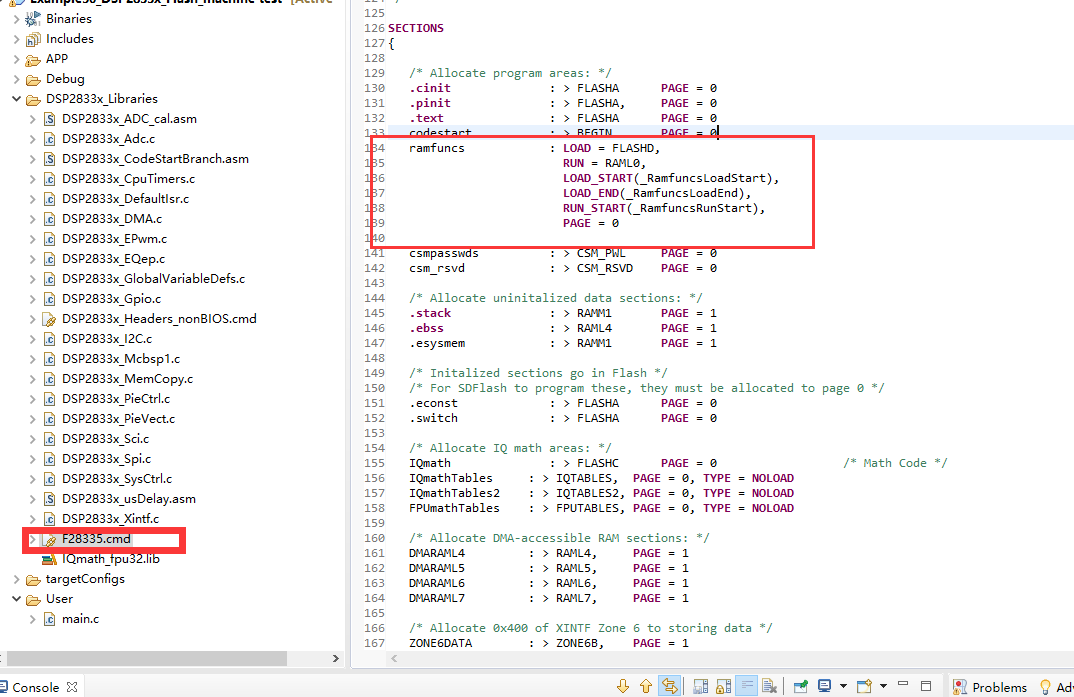DSP runs the function to run in RAM - Programmer Sought