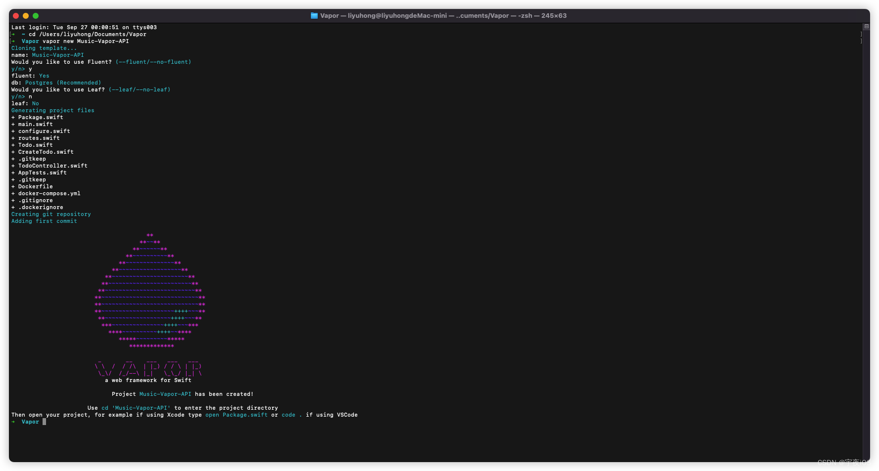 【Swift-Vapor服务器】0002、Swift-Vapor的基本使用-搭建一个属于自己歌曲的API_macos swift vapor 教程-CSDN博客