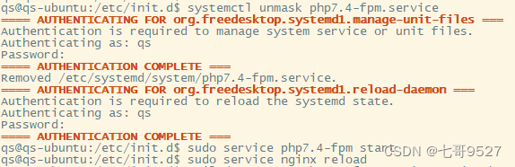 启动php7.4-fpm出现Failed to start php7.4-fpm.service: Unit php7.4-fpm.service is masked.解决_failed to ...