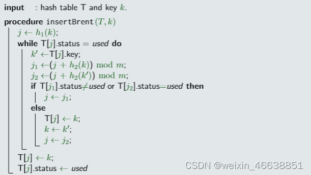 关于双重散列（double hashing）和Brent 改进算法(Brent’s improvement)的一道例题_双散列法例题_柯洛的博客-CSDN博客