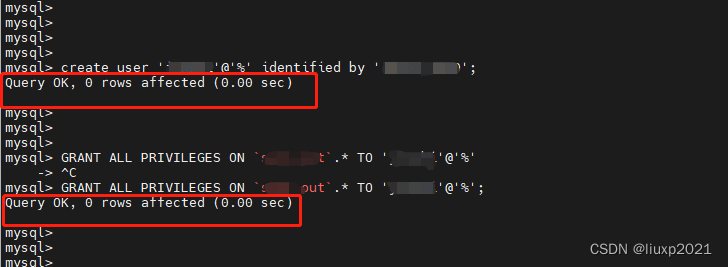 mysql8创建用户并授予权限 centos7环境_centos7.6 mysql8 创建用户,并赋权-CSDN博客