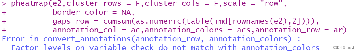 R Pheatmap Error In Convert Annotations Annotation Col Annotation Colors Factor Levels On