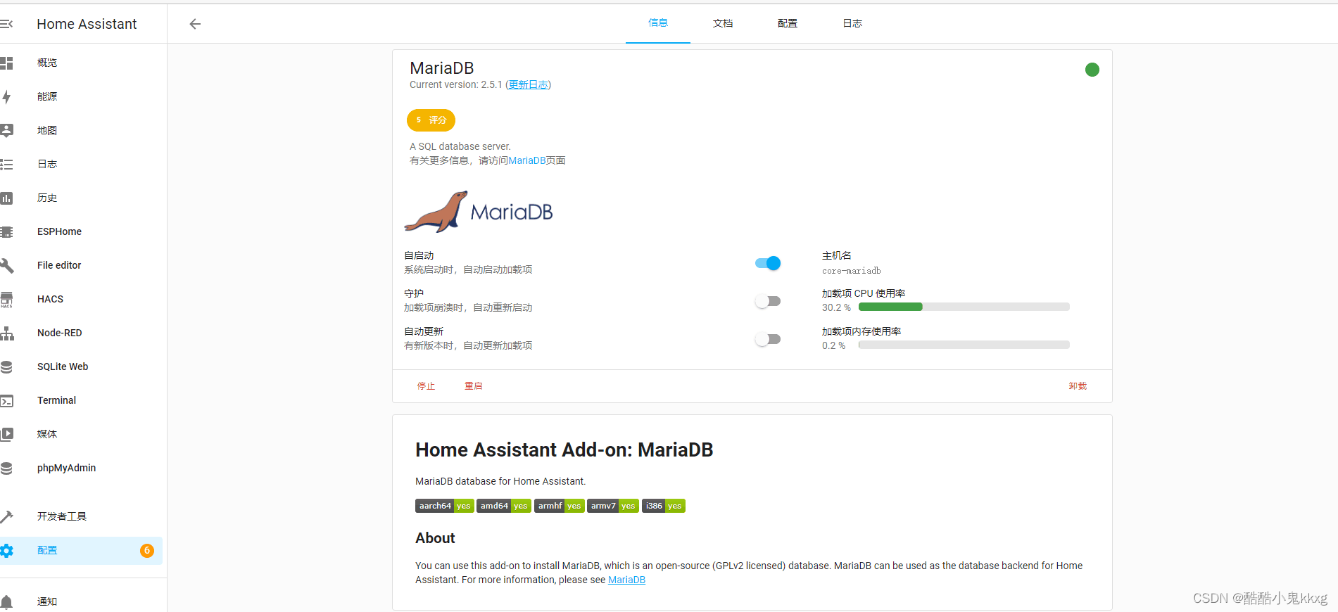 在Home Assistant 添加MariaDB数据库_homeasstant 加载项商店-CSDN博客