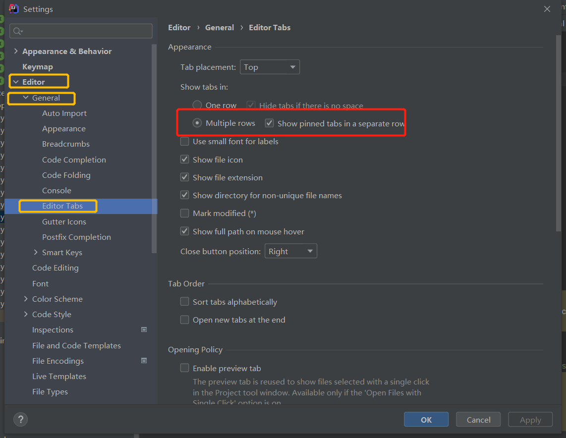 IDEA的基本设置（基于2021.1.2版本）_show pinned tabs in a separate row-CSDN博客