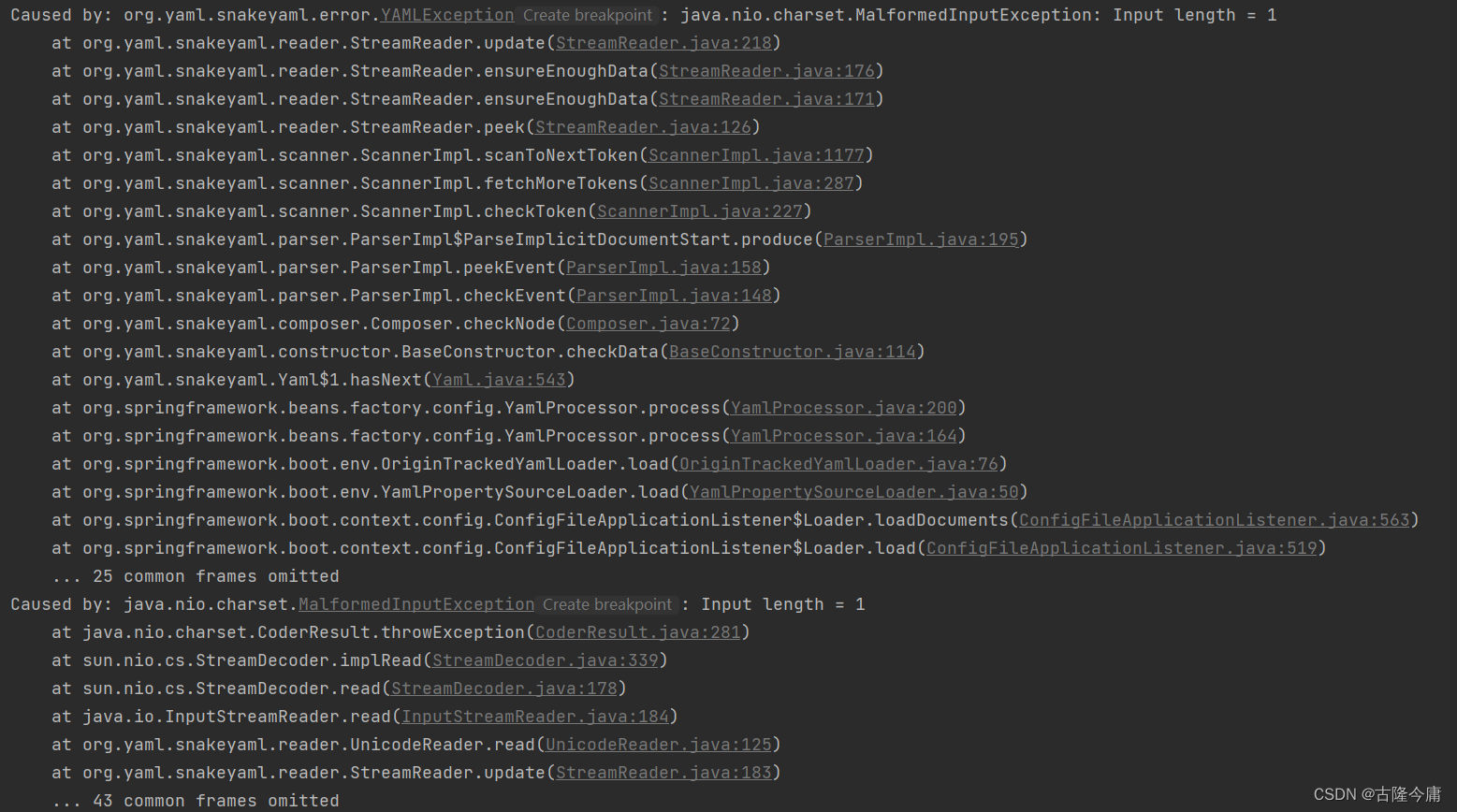 Springboot项目启动报错:java Nio Charset Malformedinputexception Input Length 1 Malformed Package