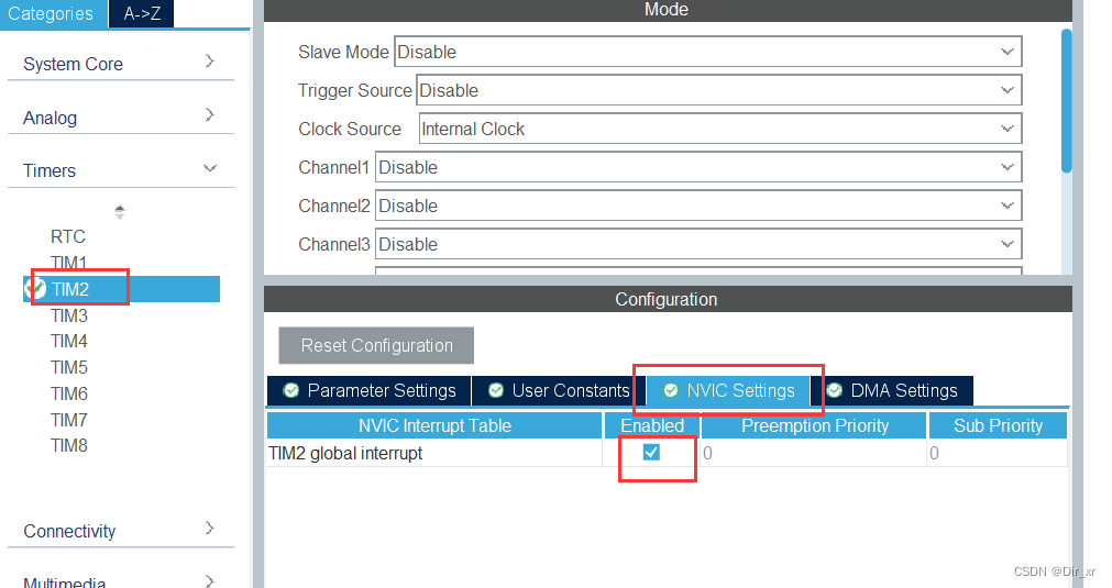 Stm32 Hal库 Stm32cubemx Tim(定时器中断)stm32使用cubemx配置tim中断 Csdn博客