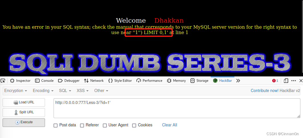 【sql注入攻击】get Error Based Single Quotes With Twist String（基于错误的get单引号变形字符型注入） Csdn博客