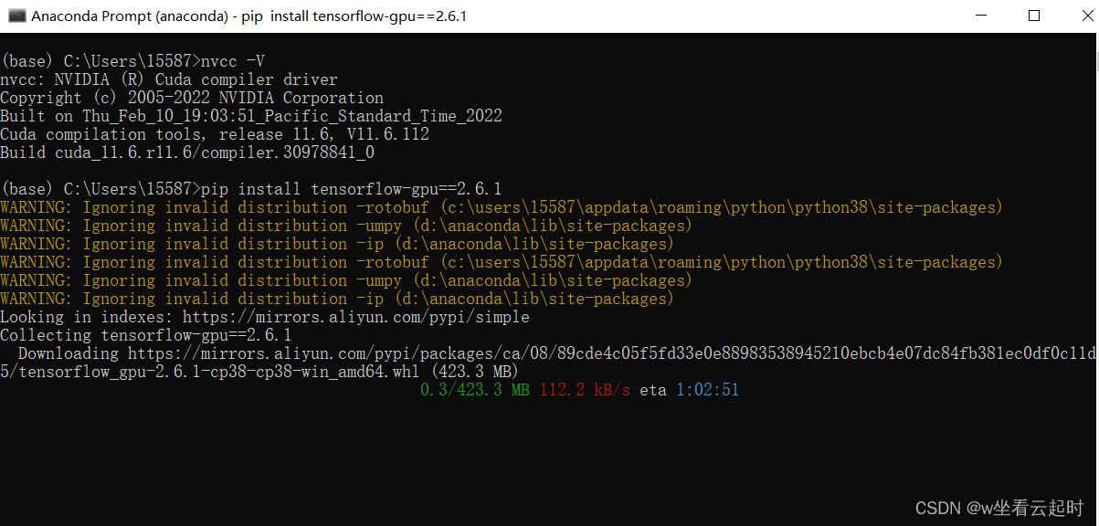 环境安装 1:python3 8 Cuda11 6 1 Cudnn8 6 Tensorflow Gpu2 6 1 W坐看云起时的博客 Csdn博客