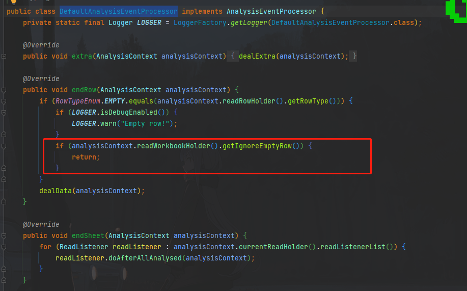 EasyExcel 读取excel表 解决Empty row EasyExcel末尾出现非常多空白行跳过 EasyExcel跳过末尾空白行 ...