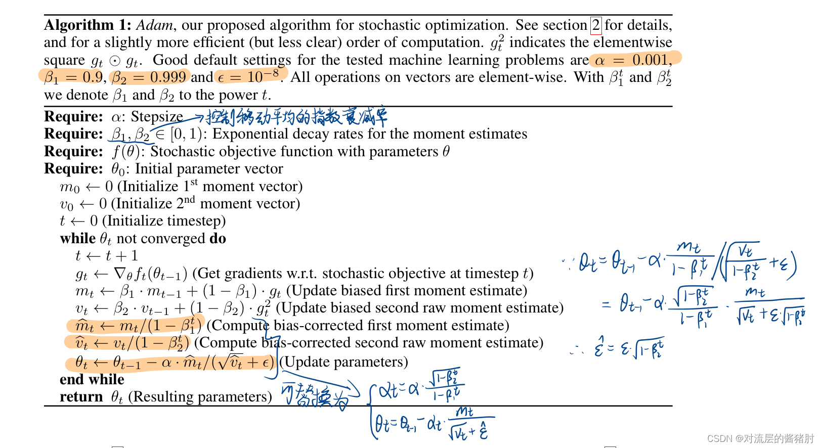 论文解读1——Adam: A Method For Stochastic Optimization_adam优化器论文-CSDN博客