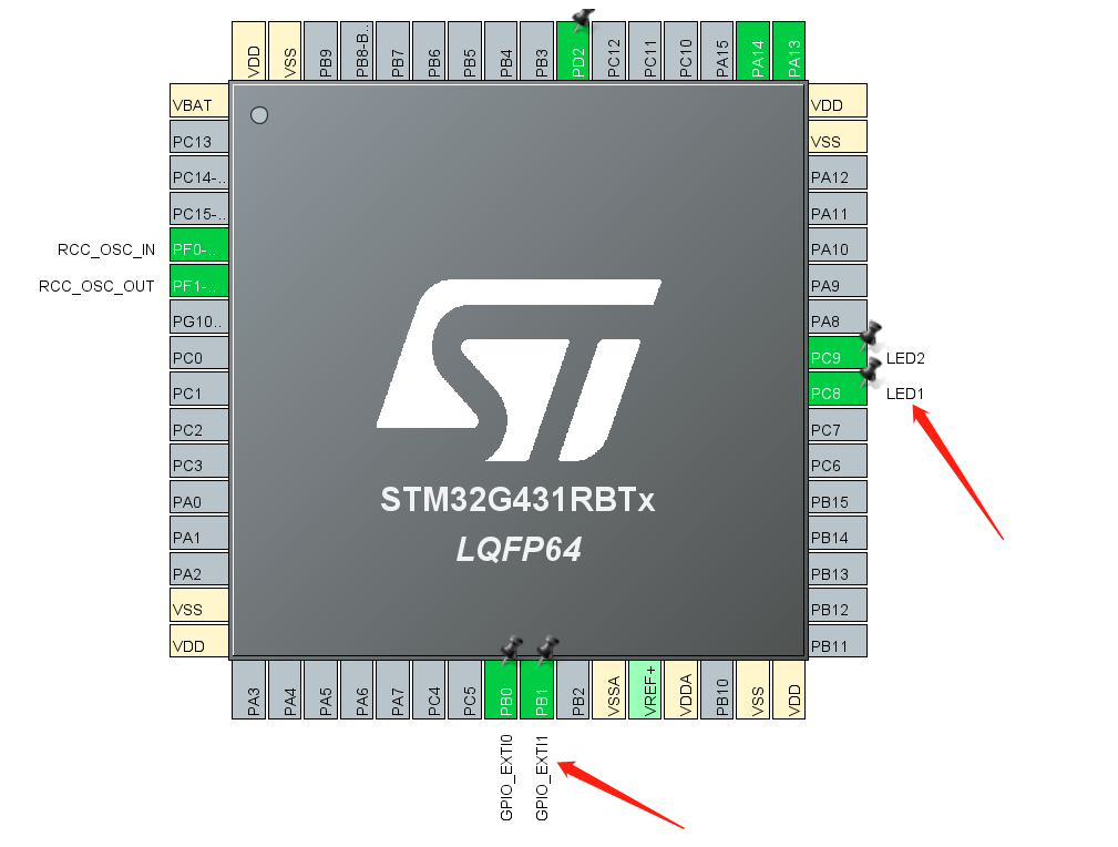 突击蓝桥杯嵌入式（二）——LED灯、按键、外部中断_stm32g431按键外部中断程序-CSDN博客