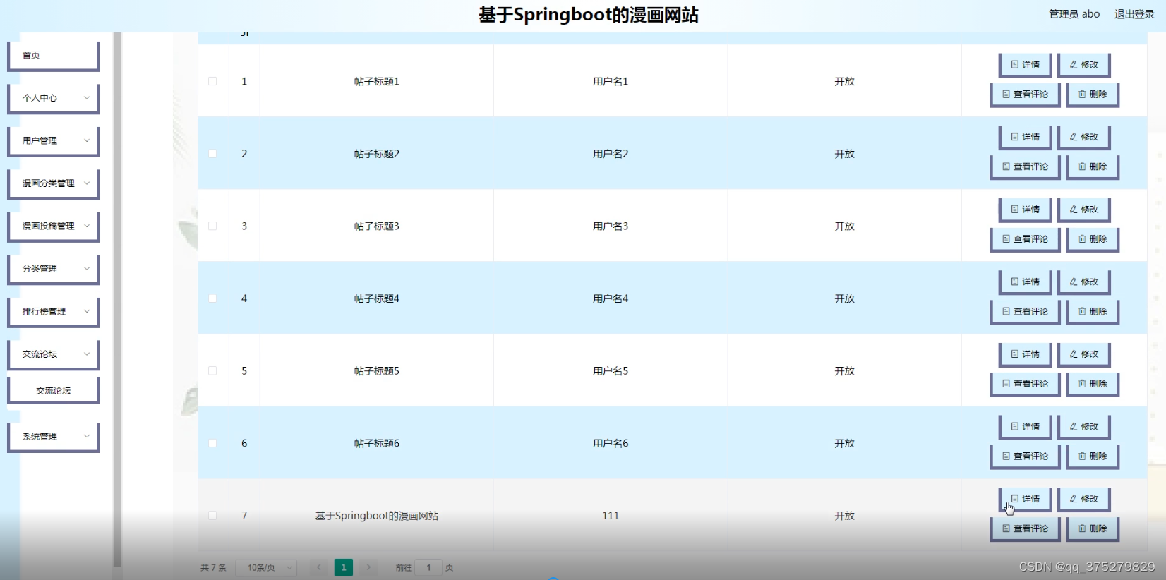 基于springboot的漫画网站设计与实现的源码文档springboot漫画系统代码 Csdn博客