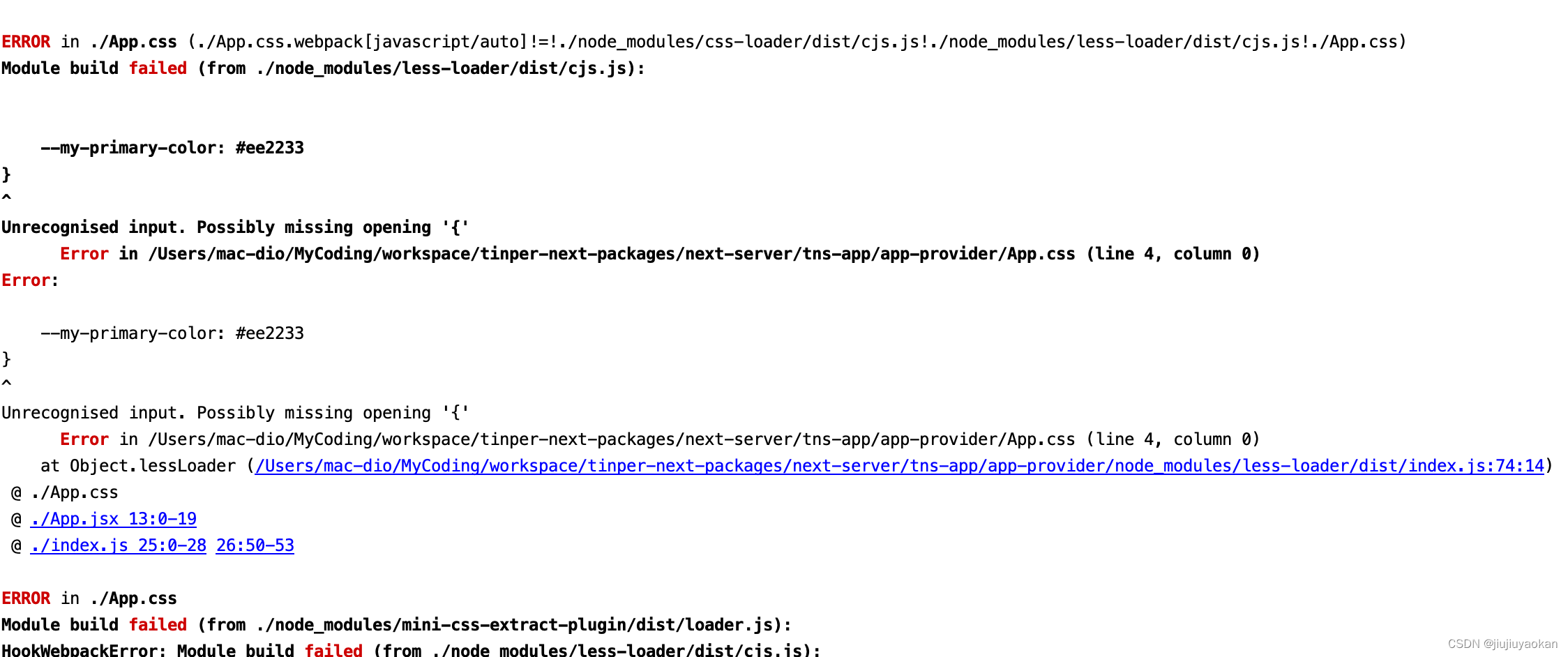 less-loader编译css变量缺少分号报错_[less] unrecognised input-CSDN博客