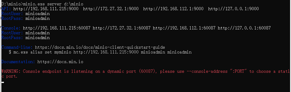 windows安装minio(修改端口、密码等)_minio 端口-CSDN博客