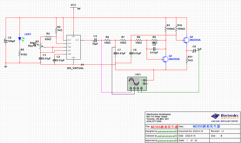 【Multisim仿真】NE555电路三角波、方波、正弦波发生器_555波形发生器电路图-CSDN博客