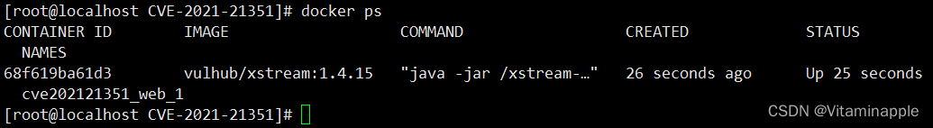 XStream 反序列化命令执行漏洞复现（CVE-2021-21351）-CSDN博客