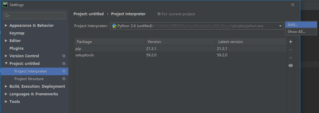 cmd已经安装第三方库，pycharm却不显示；terminal不能使用python命令_pycharm的terminal进入了venv 但是没有库 而 python interpreter ...