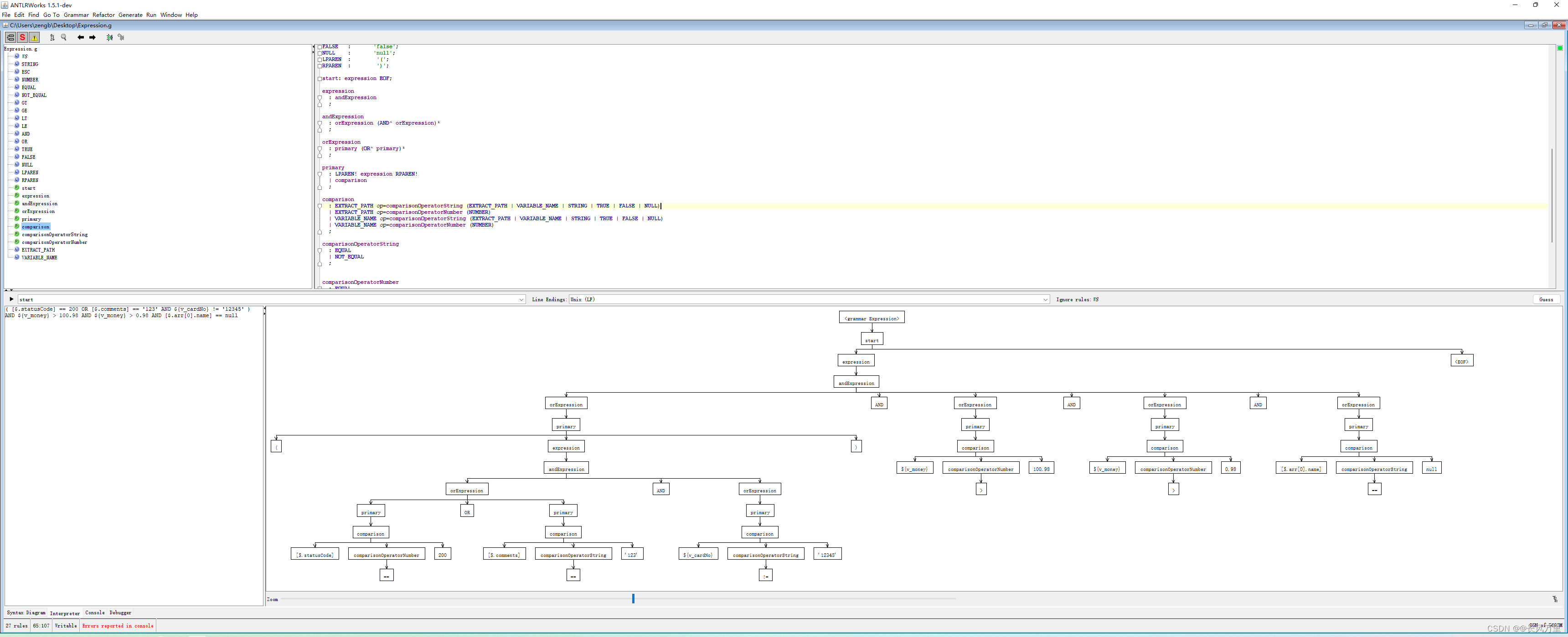 ANTLR3 断言表达式解析示例-CSDN博客