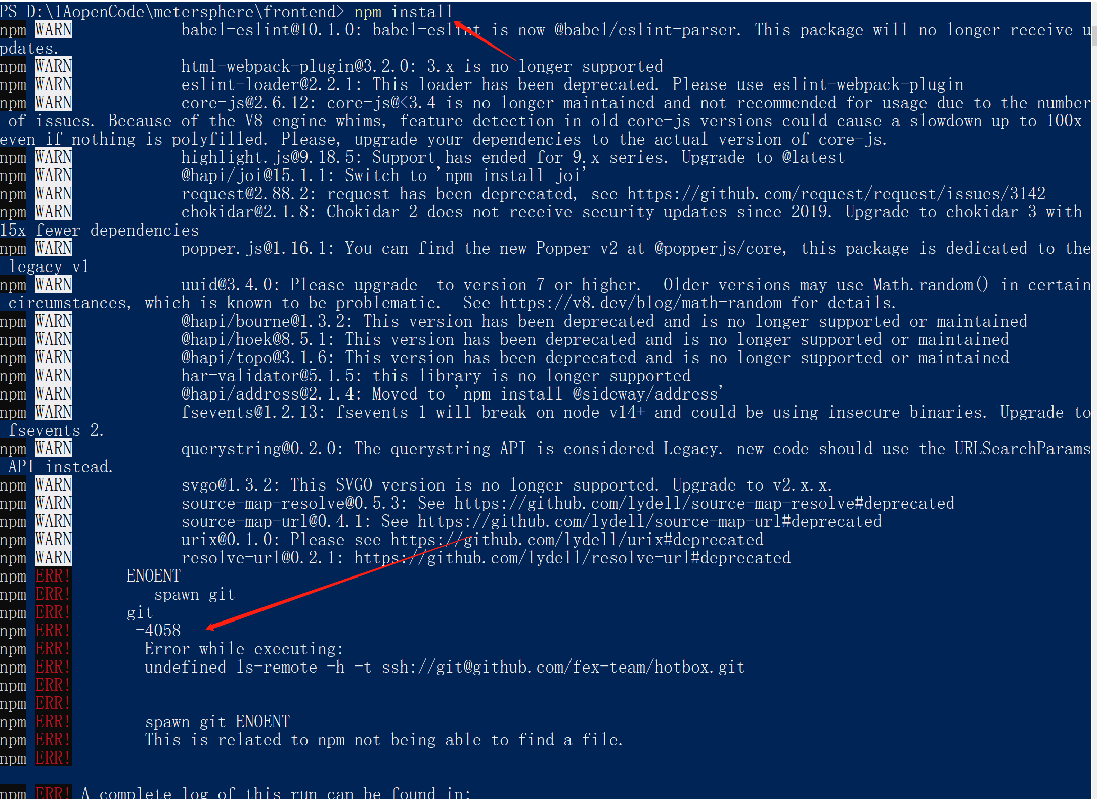 npm ERR git -4058 报错解办法_git 4058-CSDN博客