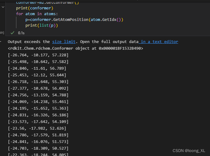 rdkit 获取化合物.FindMolChiralCenters手性；化合物各位置坐标GetConformer().GetAtomPosition()；GetAdjacencyMatrix邻接 ...