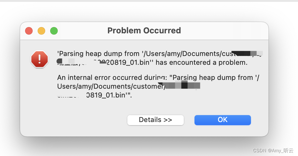 MAT打开一个内存dump报错_an internal error occurred during: "parsing heap d-CSDN博客