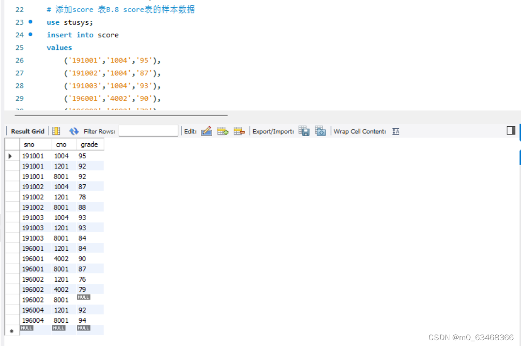 学生信息数据库（stusys）的样本数据_student sample database-CSDN博客
