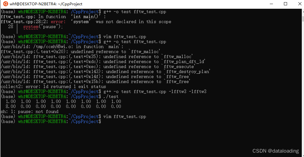 【ubuntu】运行C++，测试fftw3代码-CSDN博客