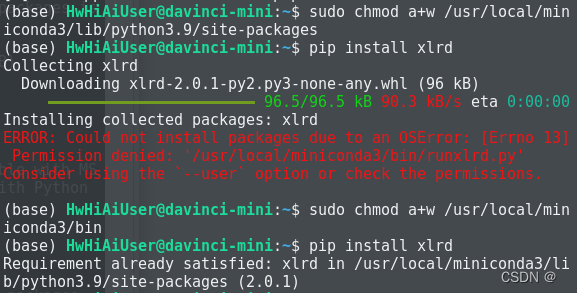 pip安装在home/.local，出现问题:Defaulting to user installation because normal site-packages is not ...