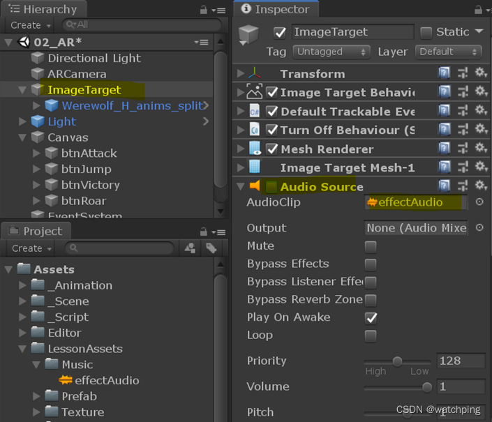 Unity3D-高通AR-《狼来了》-5编程实现音效播放和界面UI元素的动态显示_unity ui 音效-CSDN博客
