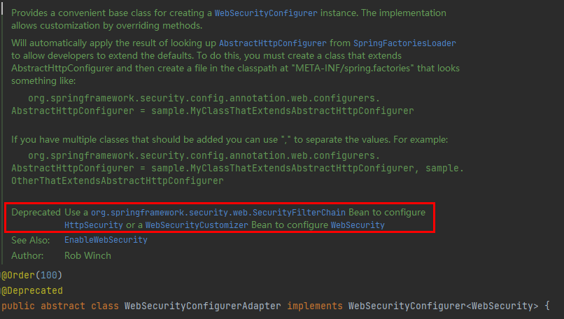 SpringSecurity - WebSecurityConfigurerAdapter 过时问题_websecurityconfigureradapter过时-CSDN博客