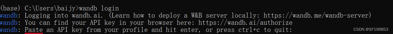 wandb安装登录方法，以及输入API key时不显示、无法粘贴、粘贴密码个数不对等问题解决_wandb登录-CSDN博客