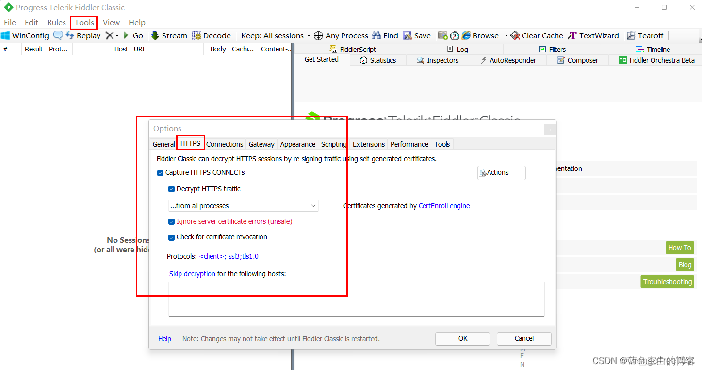 3、Fiddler Web抓包代理设置_fiddler如何设置代理-CSDN博客