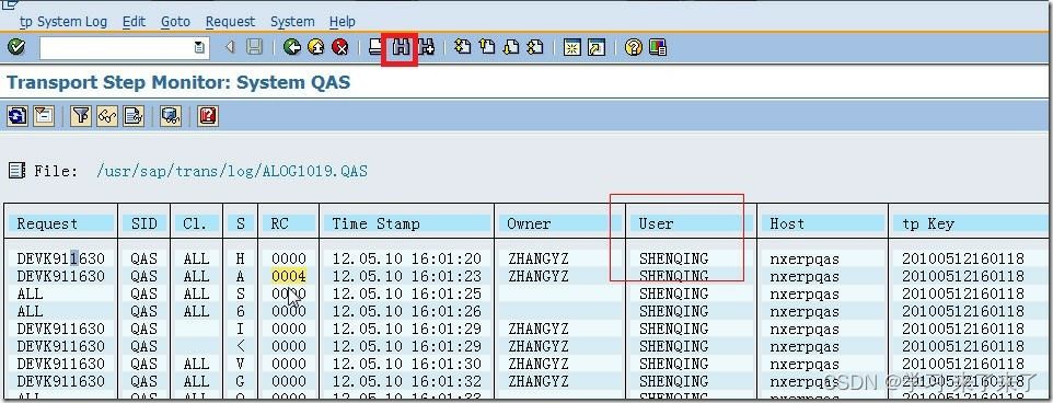 SAP：查找某个请求号的传输者是谁_sap 传输请求号查询-CSDN博客