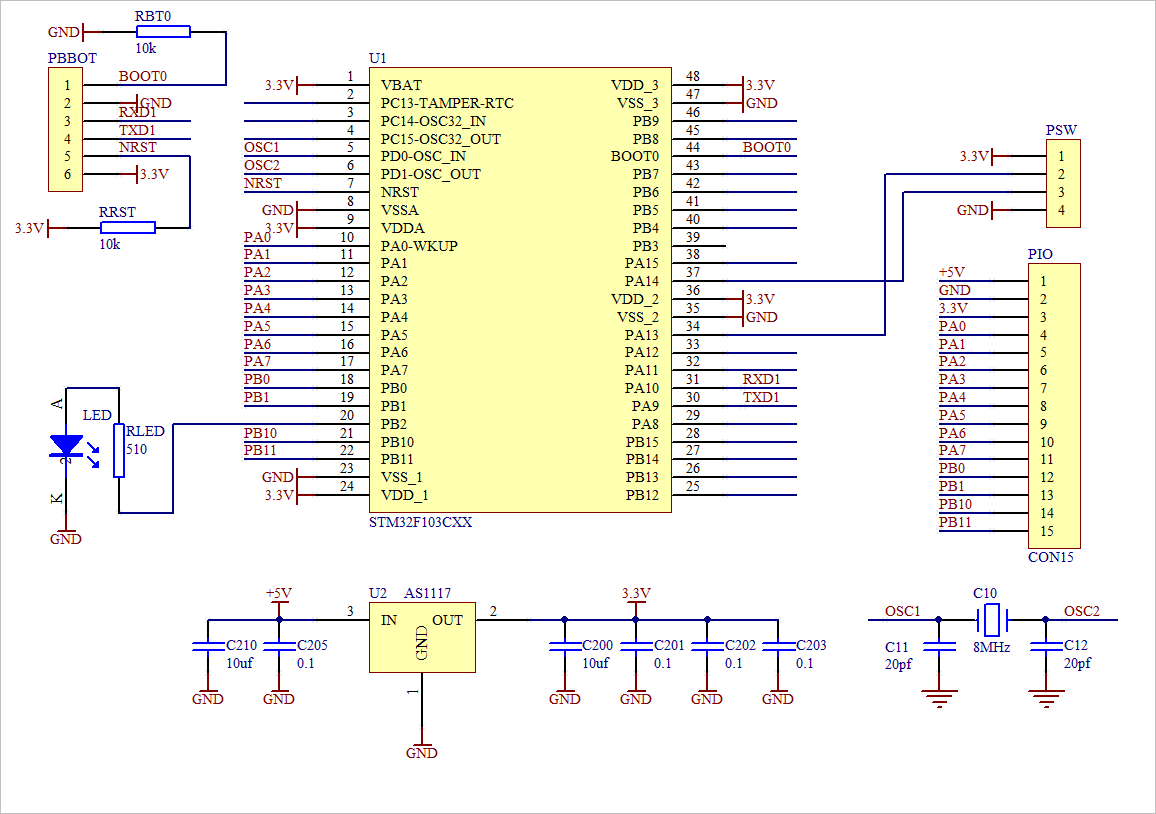 构建STM32F103C6T6开发板_stm32f103c6t6原理图-CSDN博客