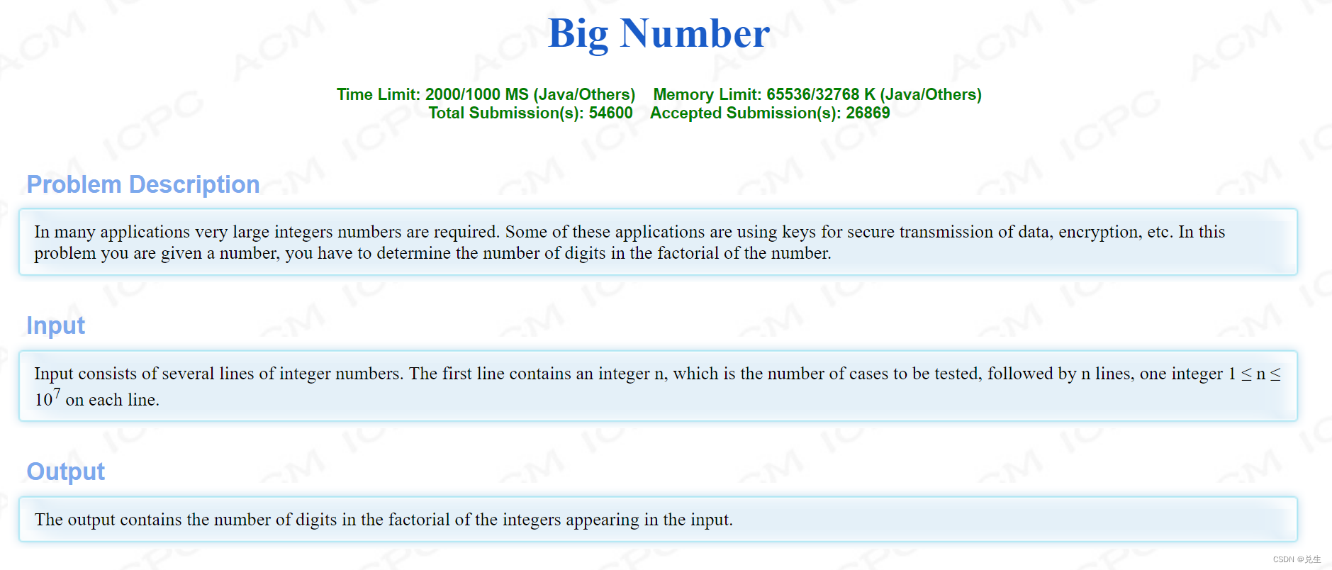 HDOJ 1018 Big Number 阶乘求数位 数学 斯特林公式-CSDN博客