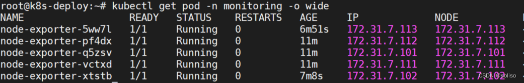 基于StatefulSet部署有状态访问、基于DaemonSet在每一个节点部署一个prometheus node-exporter ...