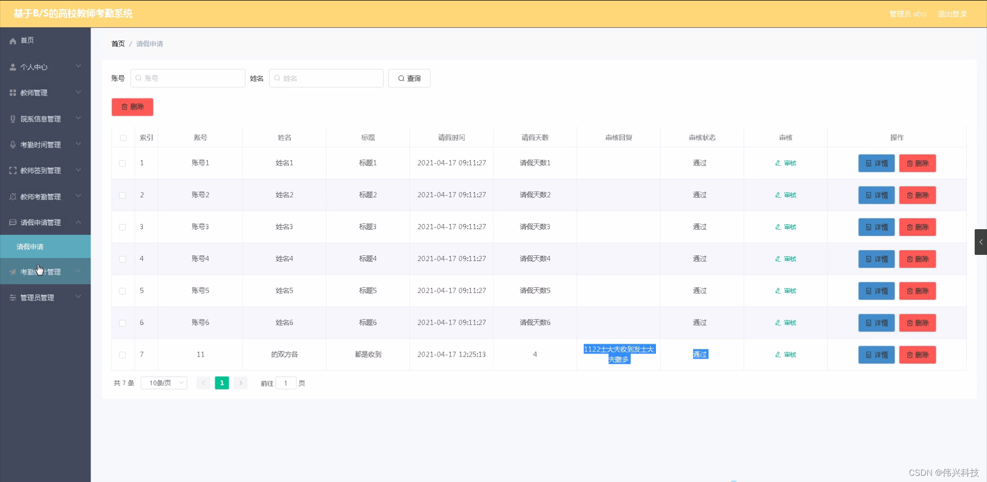 JAVA毕设项目BS高校教师考勤系统（Vue+Mybatis+Maven+Mysql+sprnig+SpringMVC）_java教师考勤毕设平台-CSDN博客