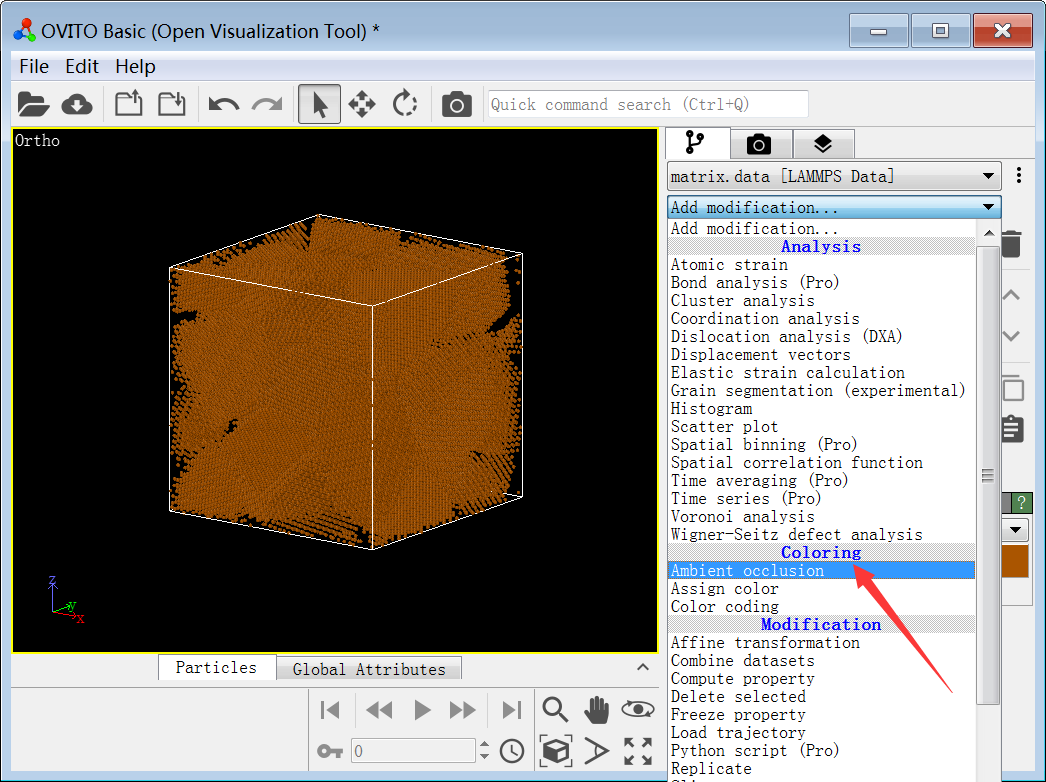 lammps教程：如何更清晰观察晶体结构？Ovito渲染技巧介绍_ovito只展示一种原子-CSDN博客