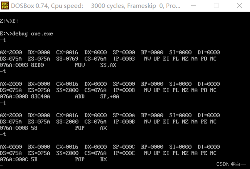 汇编语言程序设计 实验1：用机器指令和汇编指令编程汇编语言用机器指令和汇编指令编程实验报告 Csdn博客