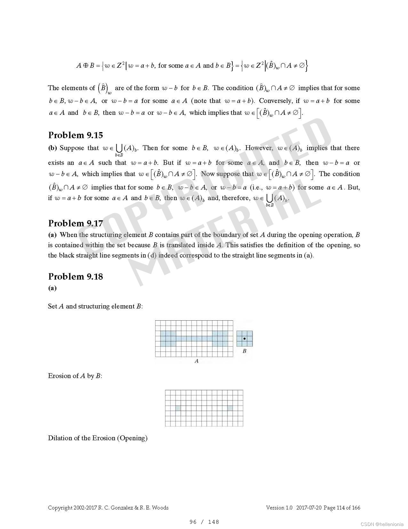 【数字图像处理第四版课后习题答案】第9章 形态学图像处理(含英文原版)数字图像处理第四版课后答案冈萨雷斯 Csdn博客