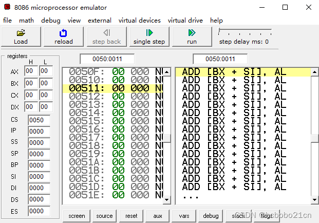 认识emu8086仿真内存_emu8086怎么看运行结果-CSDN博客