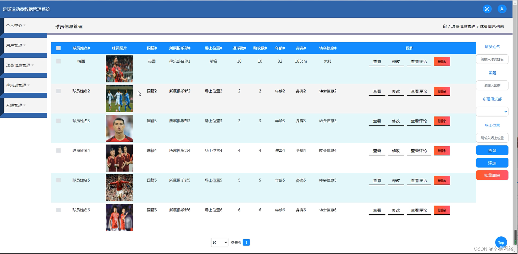 Ssmjsp计算机毕业设计足球运动员数据管理系统0a9bn【源码、程序、数据库、部署】ssm足球联赛信息管理系统 Csdn博客 