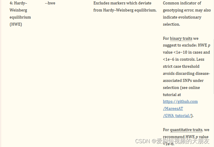 PLINK-GWAS学习5------数据质控之H-W平衡检验_chapter 5 gwas数据质控:哈温平衡-CSDN博客