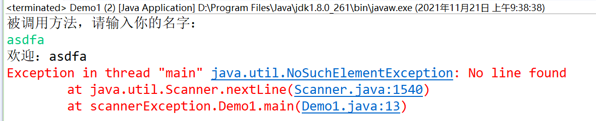 使用Scanner扫描器时NoSuchElementException异常_scanner nosuchelementexception-CSDN博客